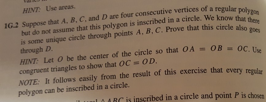 Solved HINT: Use areas. 1G.2 Suppose that A, B, C, and D are | Chegg.com
