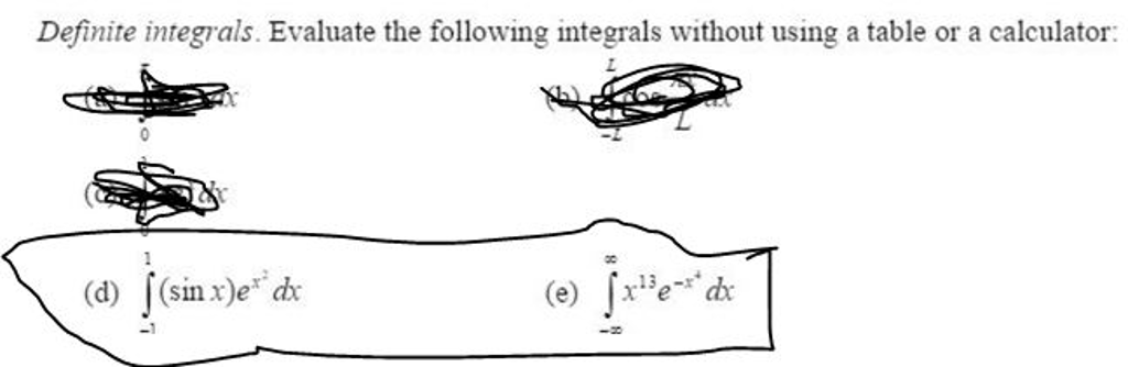 Solved Definite integrals. Evaluate the following integrals | Chegg.com