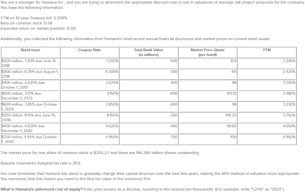 Solved You are a manager for Humana Inc., and you are trying | Chegg.com