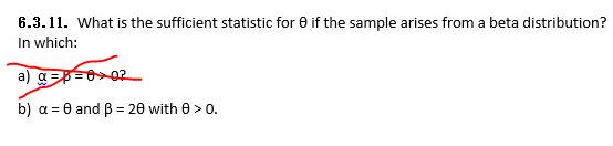 Solved What is the sufficient statistic for theta if the | Chegg.com