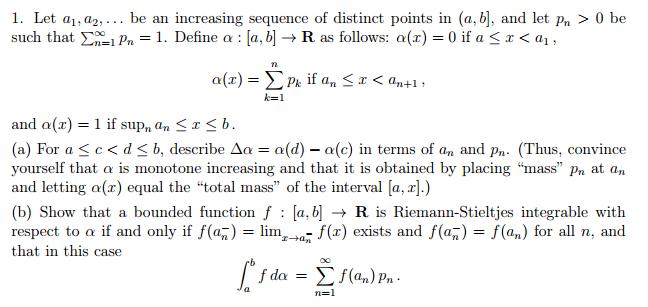 Solved Let a_1,a_2,..- be an increasing sequence of distinct | Chegg.com
