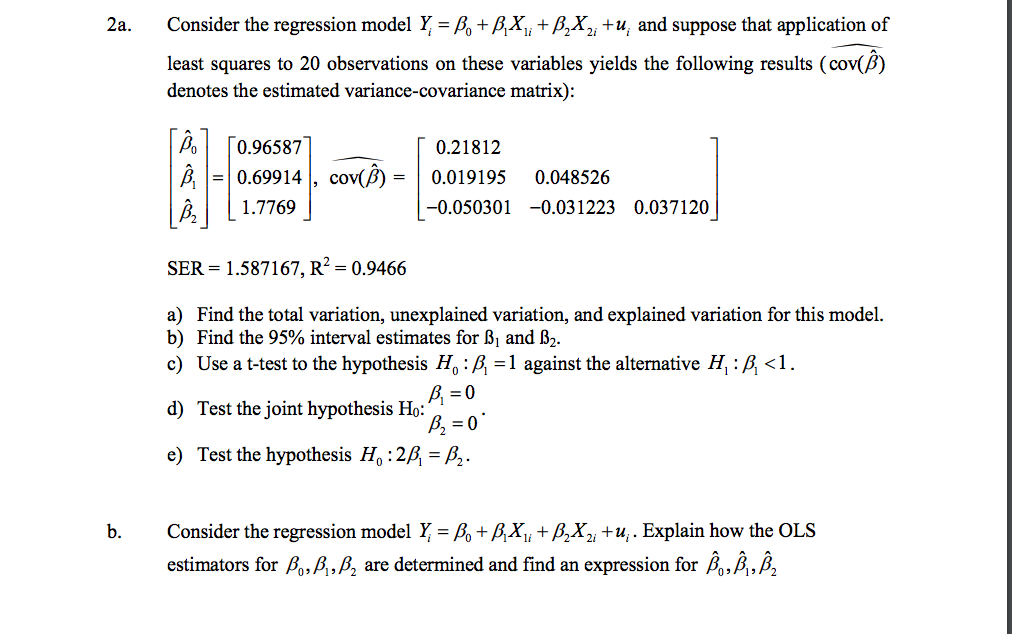 Solved Consider the regression model Y_i = beta_0 + | Chegg.com