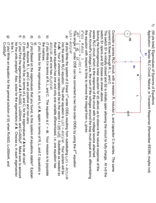 Solved Application Series RLC Circuit, Natural, or Transient | Chegg.com