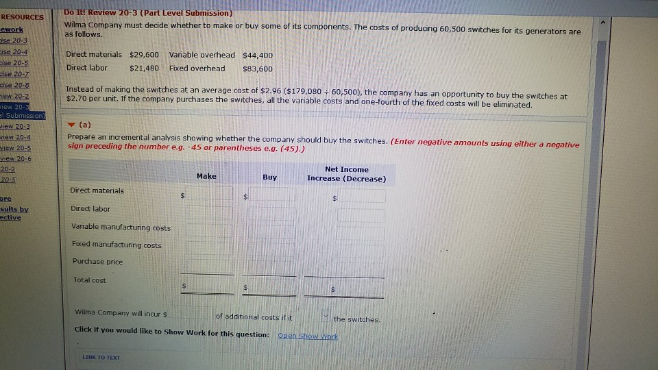 Solved RESOURCESDo Itf Review 20-3 (Part Level Submission | Chegg.com