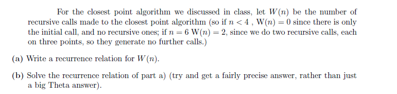 Solved For the closest point algorithm we discussed in | Chegg.com