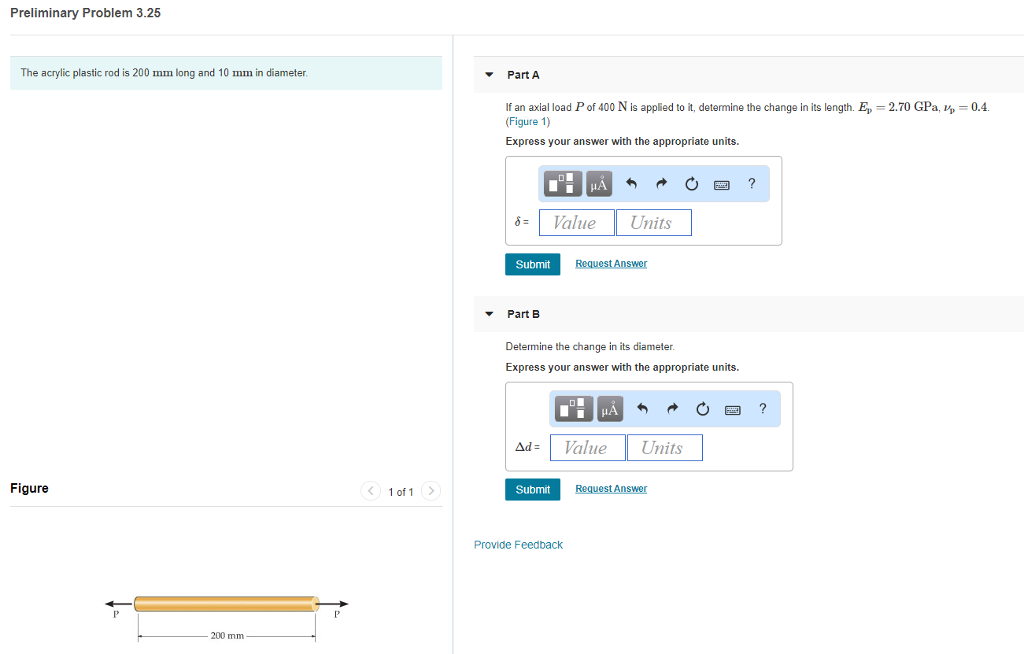 Solved Preliminary Problem 3.25 The acrylic plastic rod is | Chegg.com