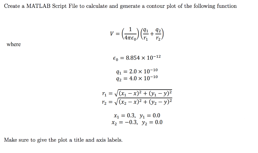 Solved Create A Matlab Script File To Calculate And Generate 6503