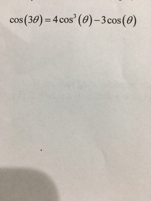 Solved Verify the identity Cos (3 theta) = 4 cos^3 (theta) | Chegg.com