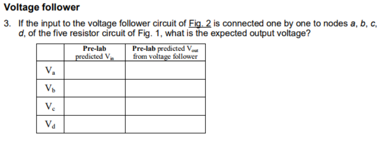 Solved Voltage follower 3. If the input to the voltage | Chegg.com