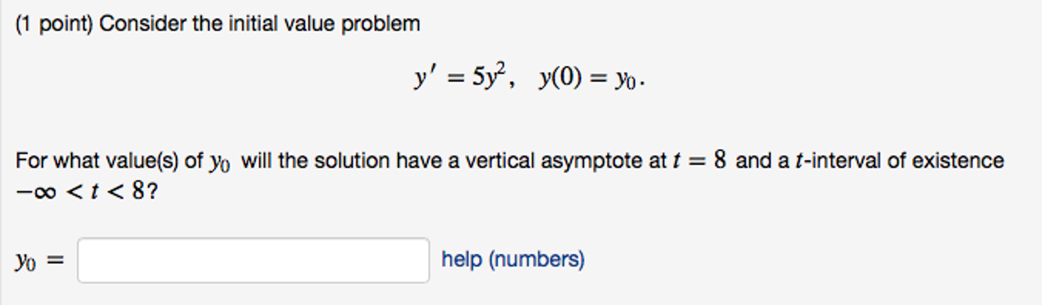 Solved Consider the initial value problem y' = 5y^2, y(0) = | Chegg.com
