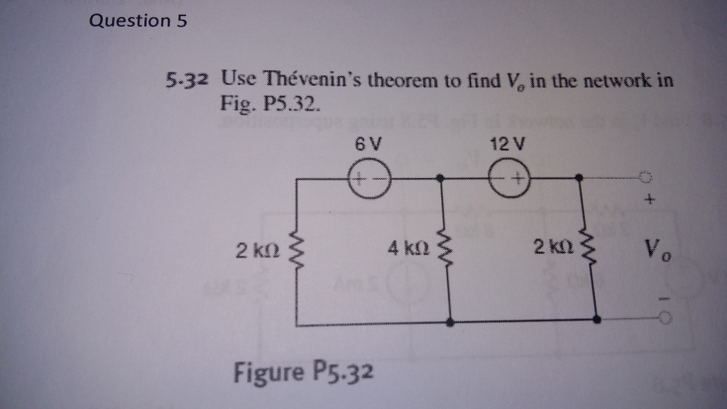 Use Thevenin's theorem to find V_o in the network in | Chegg.com