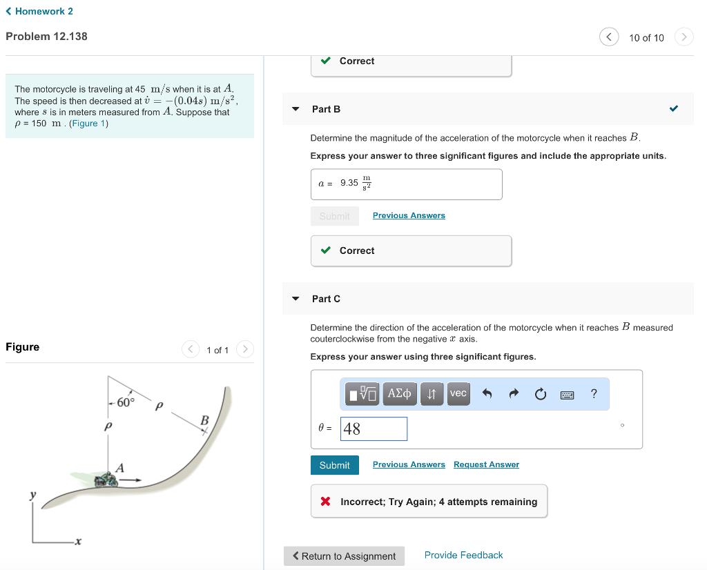 Solved Homework 2 Problem 12.138 10 of 10 Correct The | Chegg.com