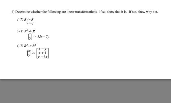 Solved 4) Determine whether the following are linear | Chegg.com
