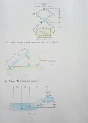 Solved Statics question a) Provide Free Body Diagram of | Chegg.com