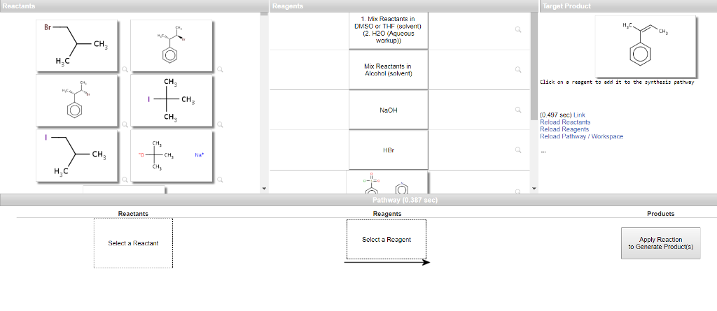 Solved Use the provided reactants and reagents to generate | Chegg.com