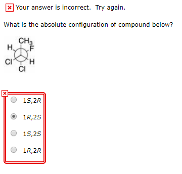 Solved What is the absolute configuration of compound below? | Chegg.com