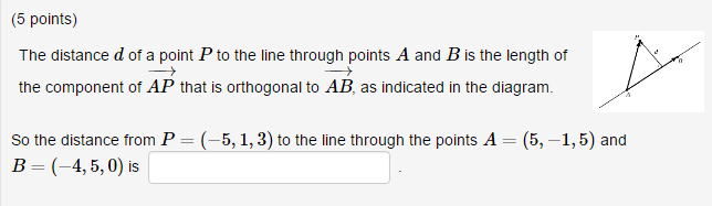 Solved The distance d of a point P to the line through | Chegg.com