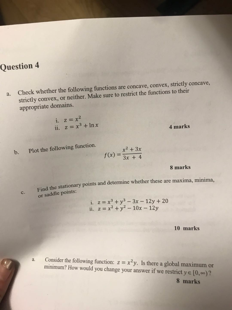 Solved Question 4 Check whether the following functions are | Chegg.com