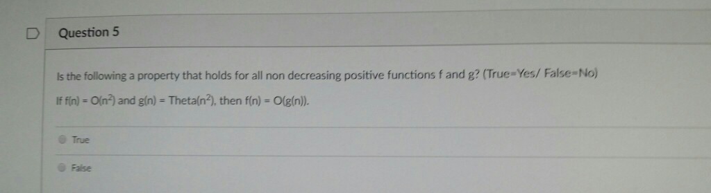 Solved D Question 5 is the following a property that holds | Chegg.com