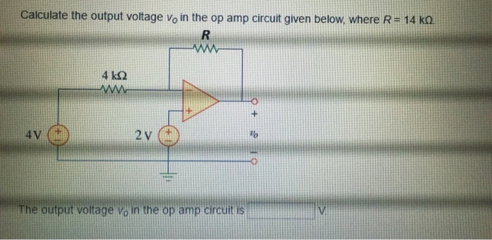 Solved Calculate the output voltage v_0 in the op amp | Chegg.com