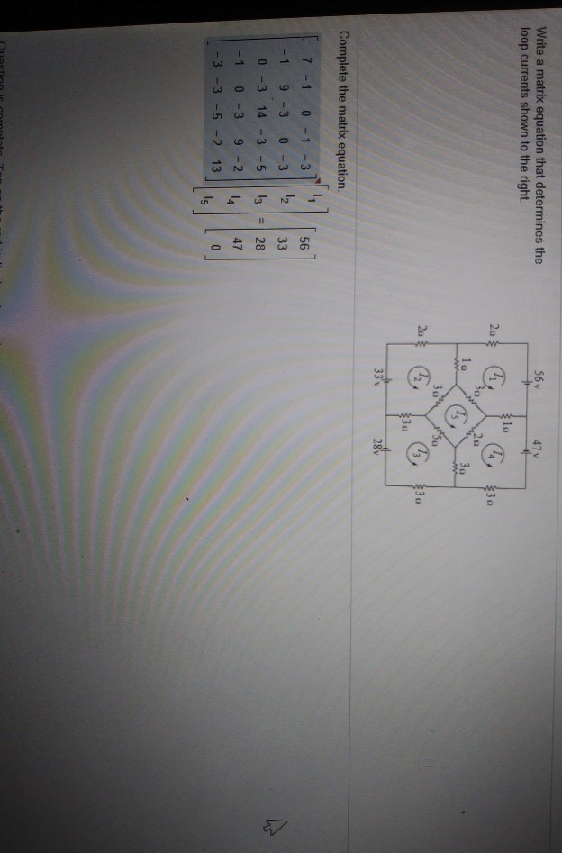 Solved Write a matrix equation that determines the loop | Chegg.com