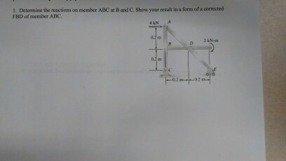 Solved Determine the reactions on member ABC at B and C. | Chegg.com