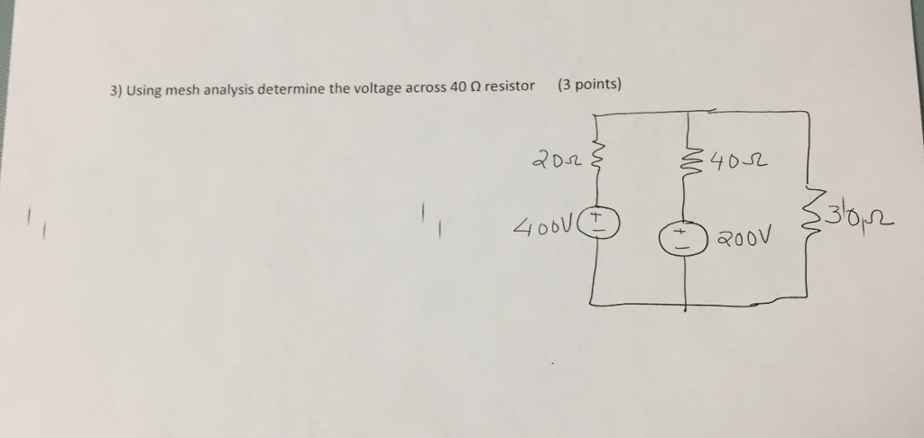 Solved Using mesh analysis determine the voltage across 40 | Chegg.com