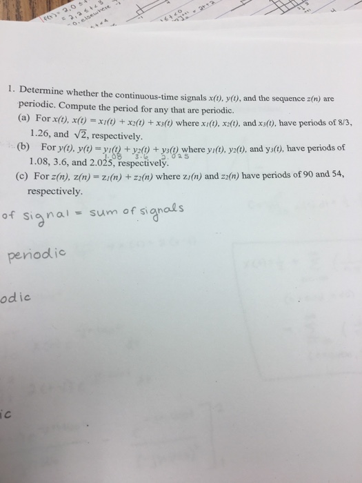 Solved Determine Whether The Continuous Time Signals X T