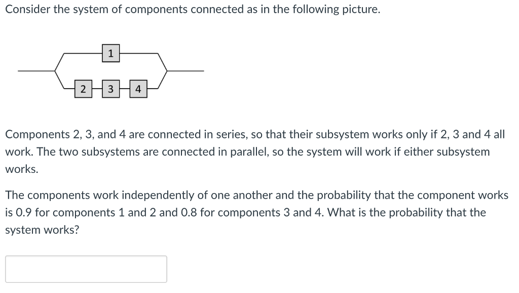 Solved Consider the system of components connected as in the | Chegg.com