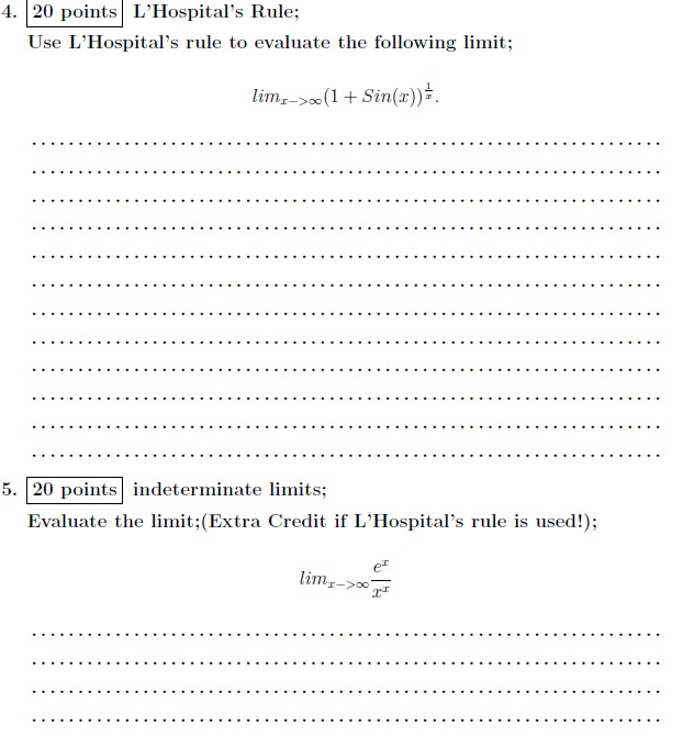 Solved L' Hospital's Rule; Use L' Hospital's rule to | Chegg.com