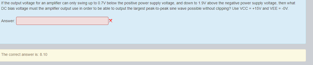 Solved If the output voltage for an amplifier can only swing | Chegg.com