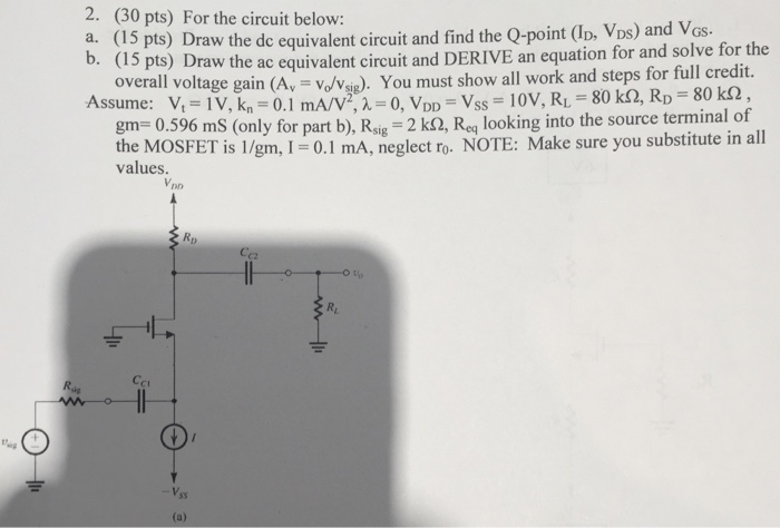 Solved For the circuit below: Draw the dc equivalent circuit | Chegg.com