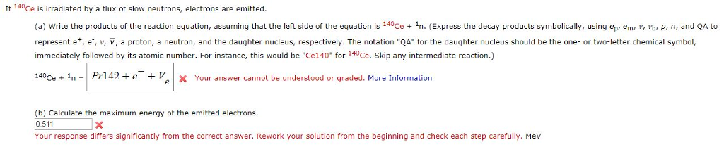 Solved if 140ce is irradiated by a flux of slow neutrons, | Chegg.com