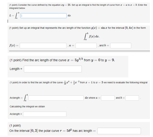 Solved (1 point) Consider the curve defined by the equation | Chegg.com