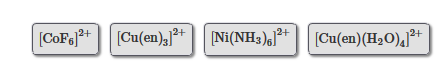 Solved Arrange the complexes in order of decreasing | Chegg.com