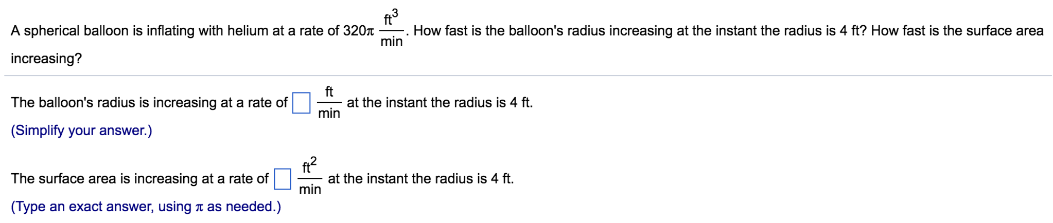 Solved A spherical balloon Is Inflating with helium at a | Chegg.com