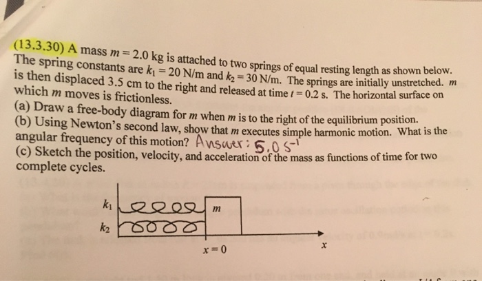 Solved 13.3.30 Oscillating Systems- Can you please be | Chegg.com