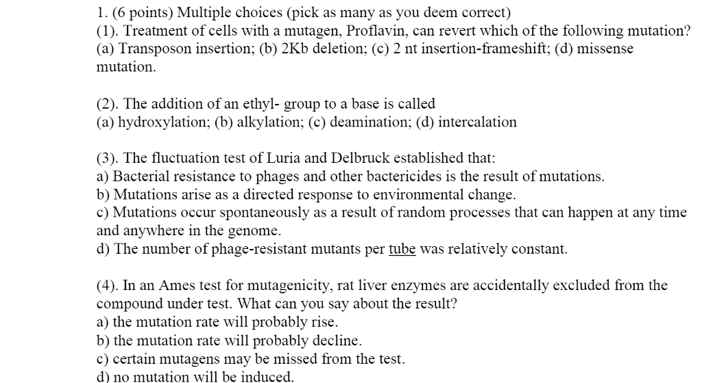 Solved Treatment of cells with a mutagen, Proflavin, can | Chegg.com