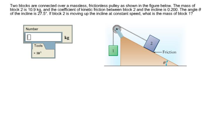 Solved Two blocks are connected over a massless, | Chegg.com