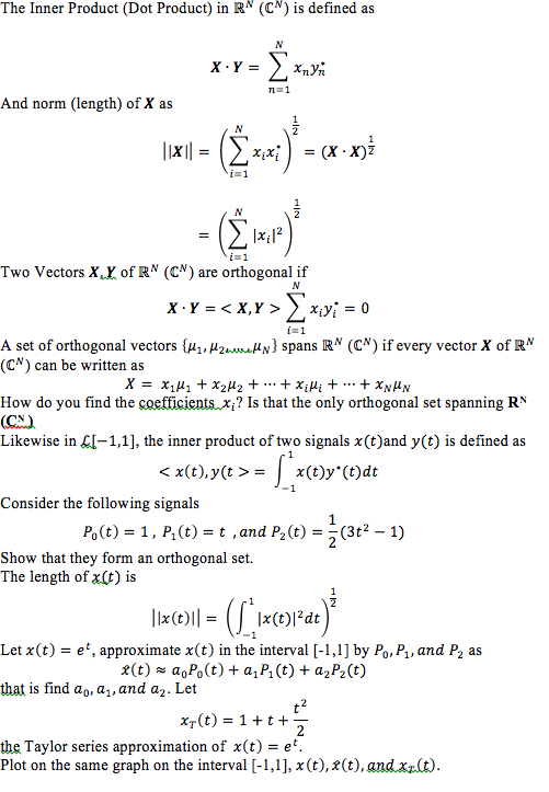 The Inner Product (Dot Product) in RN (C^N) is | Chegg.com