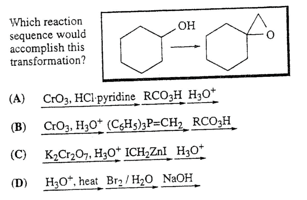 Solved Which reaction sequence would accomplish this | Chegg.com