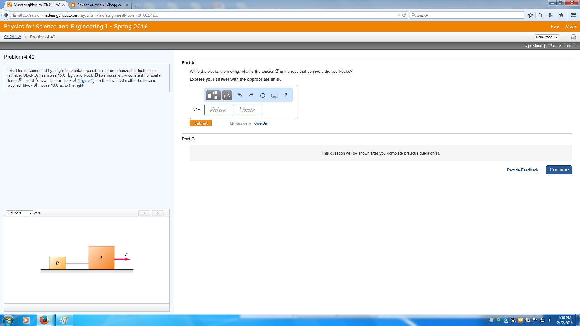 Solved Two blocks connected by a light horizontal rope sit | Chegg.com
