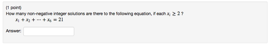 Solved 1 Point How Many Non Negative Integer Solutions Are 