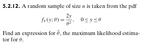 Solved A random sample of size n is taken from the pdf | Chegg.com