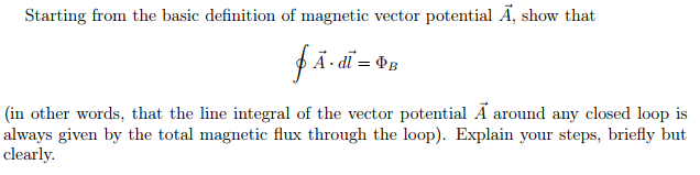 Solved Starting from the basic definition of magnetic vector | Chegg.com