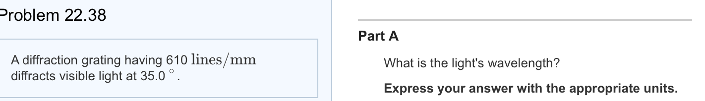 Solved A Diffraction Grating Having 610 Lines Mm Diffracts