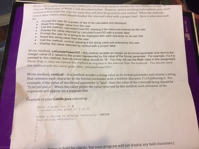 Solved Write A Java Application Named Lab 06 Java Whose 1414