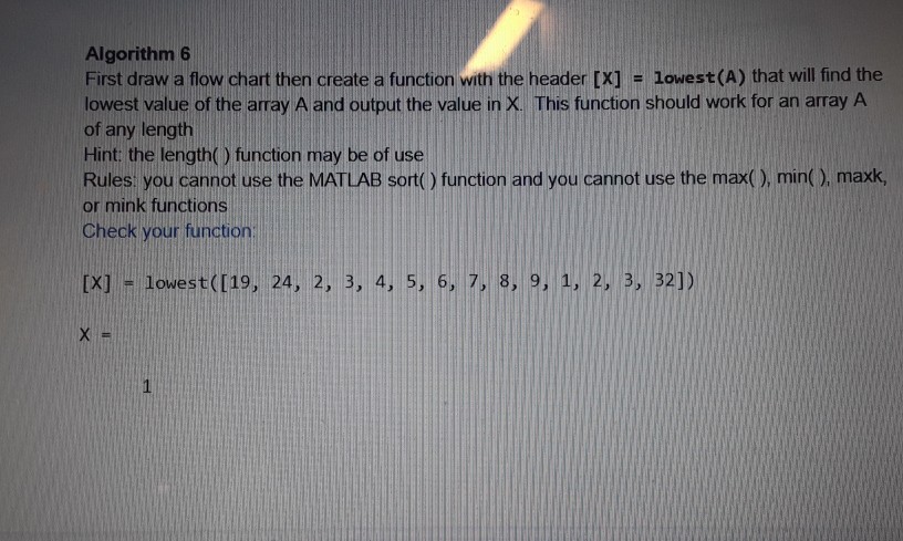 Solved Algorithm 6 First draw a flow chart then create a | Chegg.com