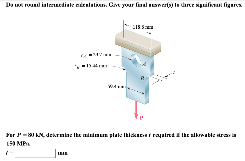 Solved Minimum thickness required to keep stress under | Chegg.com