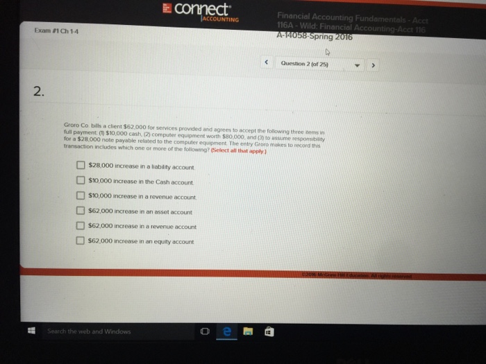 Solved Groro Co bills a client $62,000 for services provided | Chegg.com